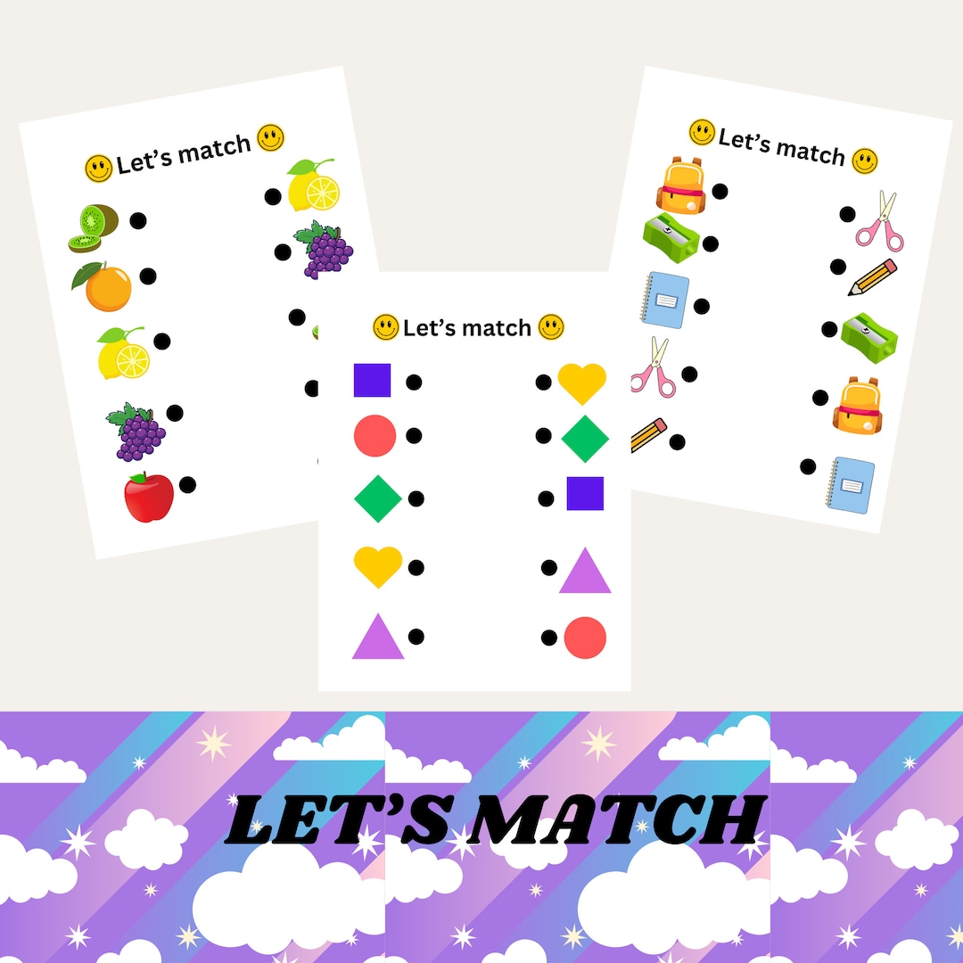 Printable Matching Worksheets, Match the Picture Preschool ...