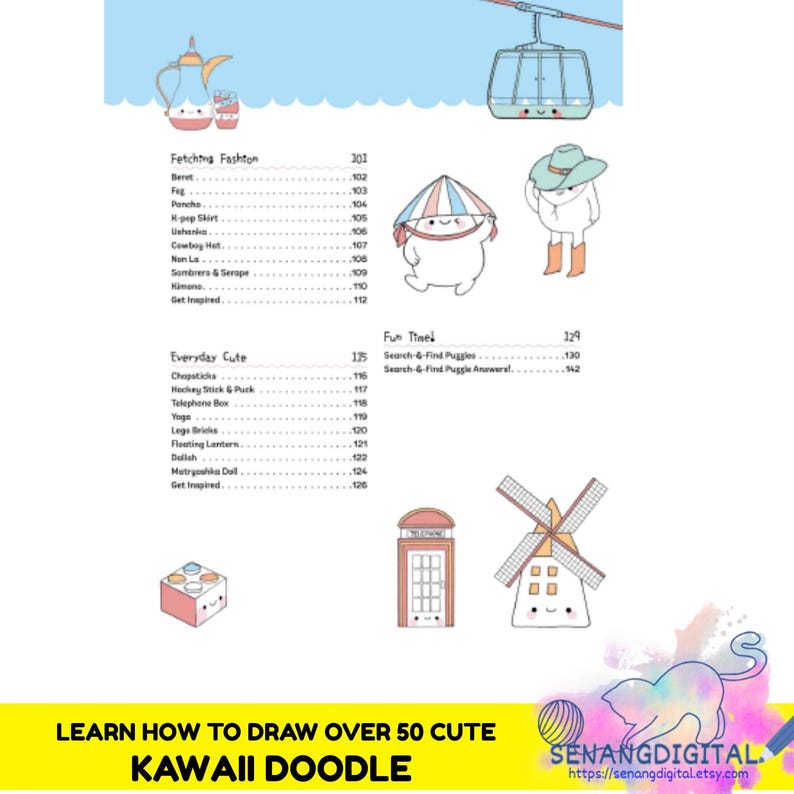 Kawaii Doodle Drawing Book | Step-by-step Cute Drawing Guide PDF ...