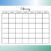 Printable Blank Monthly Calendar Monday Start January to December ...