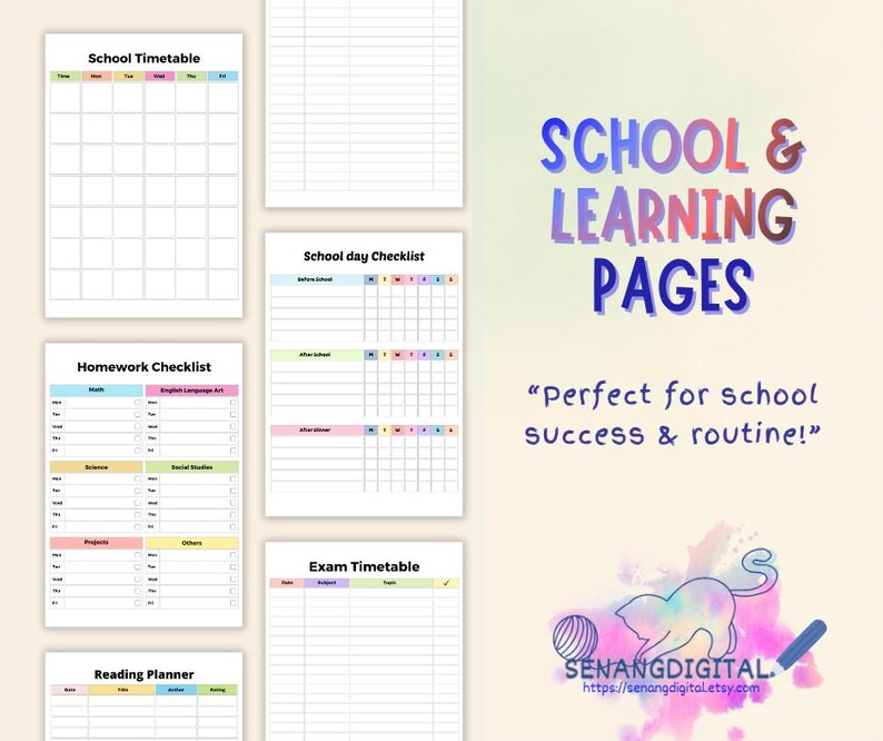 2026 Kids Planner Printable | Daily, Weekly, Monthly Schedule | School ...