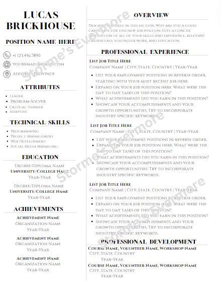 Resume Template (1) - Etsy