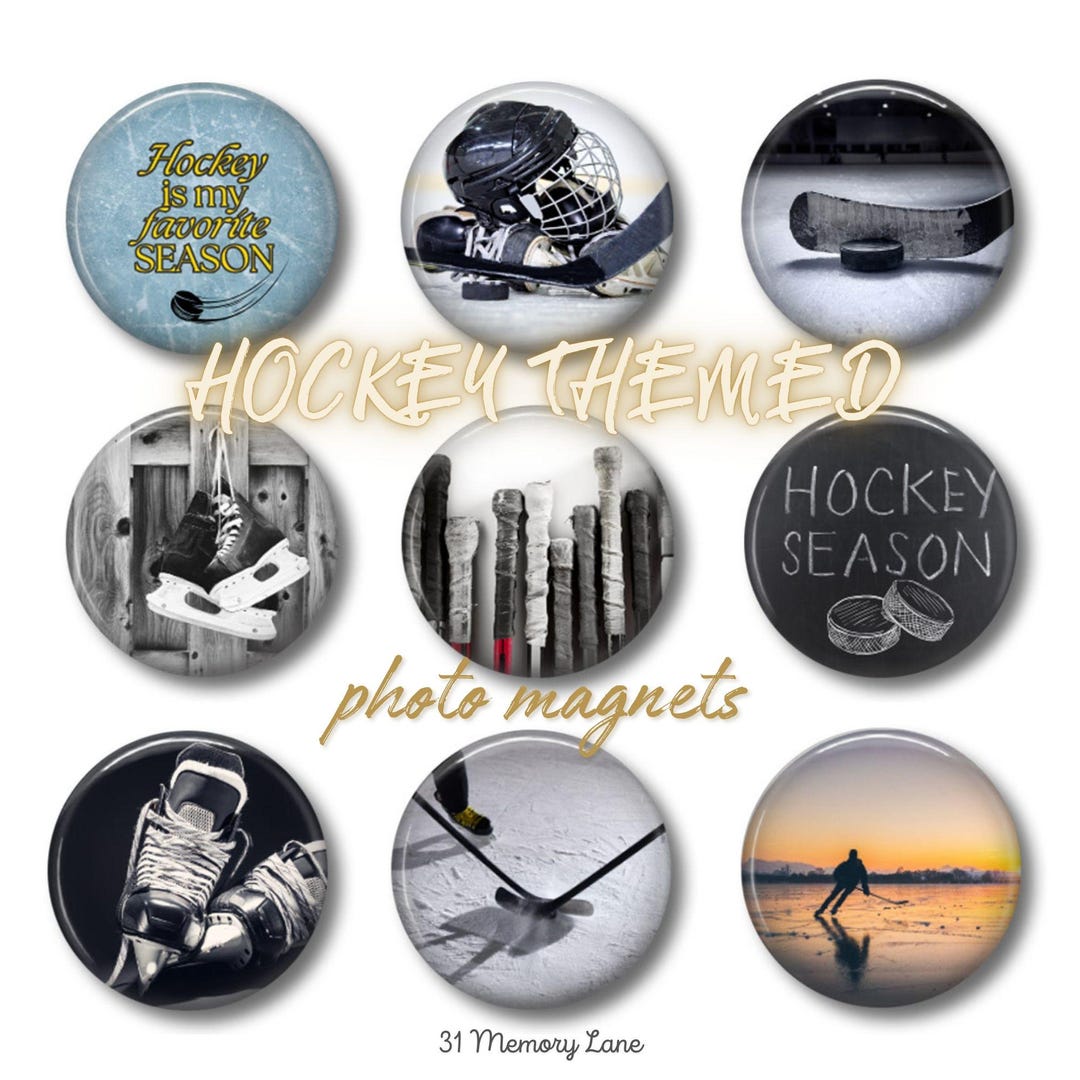 Hockey Themed Magnets 1" - Perfect for Party Favors, Employee Gifts ...