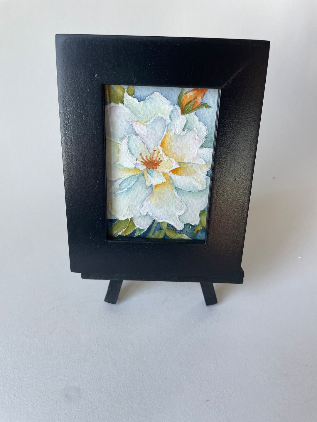 Framed Watercolor Art Card Original Floral Art Small Format Art ...