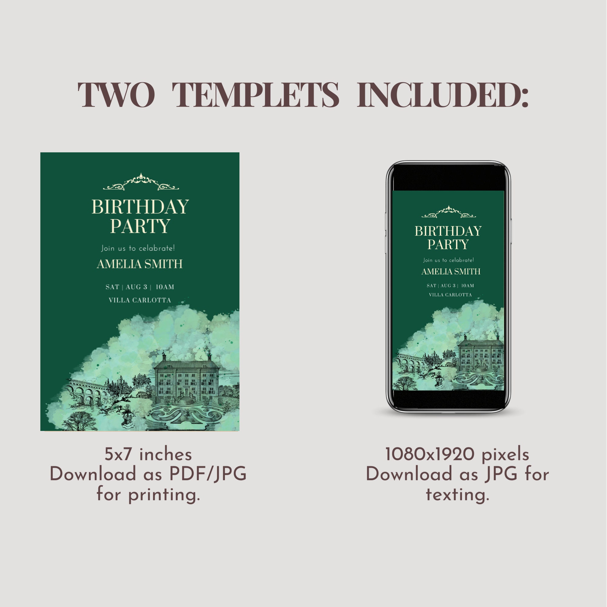 Old Money Style Printable Digital Download Classic Birthday Party ...