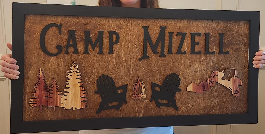Custom Camp Name Sign, Wooden Sign, Cedar Sign, Home Sign, Name Sign ...