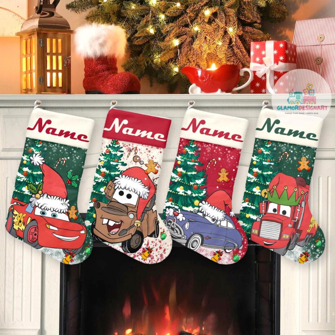 Personalized Disney Cars Christmas Stocking, Custom Name Lightning ...