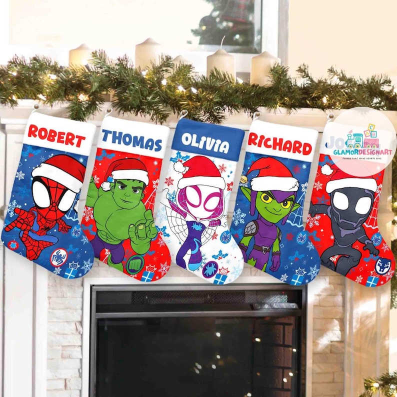 Personalized Spidey and His Amazing Friends Christmas Stockings ...