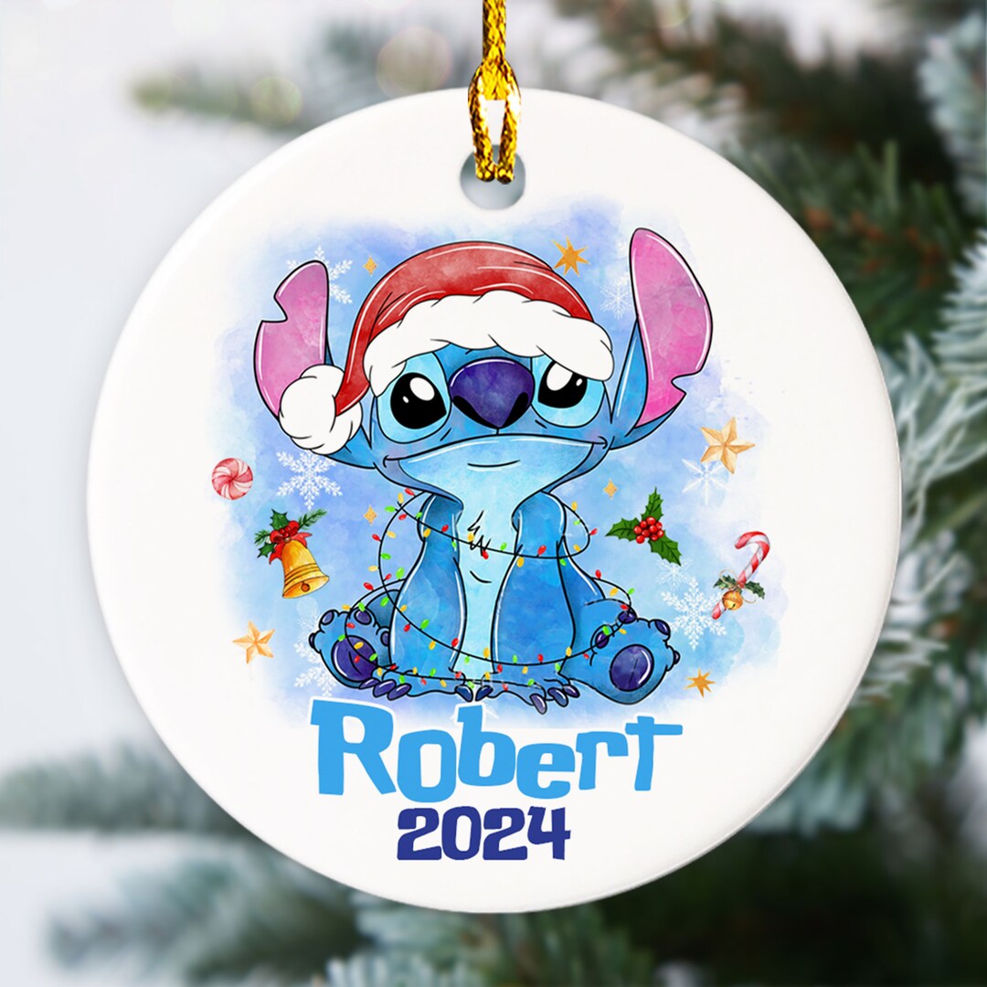 Personalized Stitch Christmas Ornament, Lilo and Stitch Xmas Ornament ...