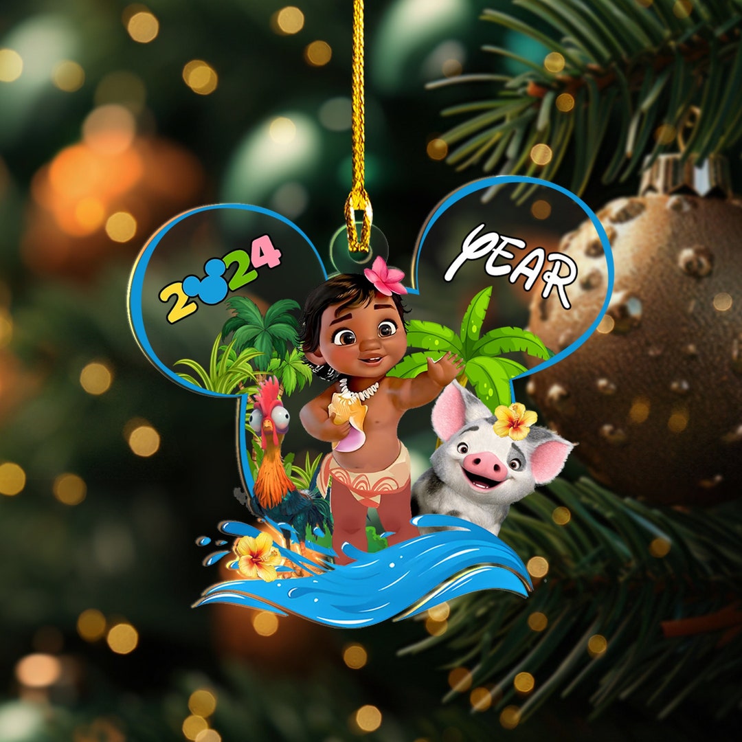 Custom Name Moana Ornament, Christmas 2024 Ornament, Disney Christmas ...