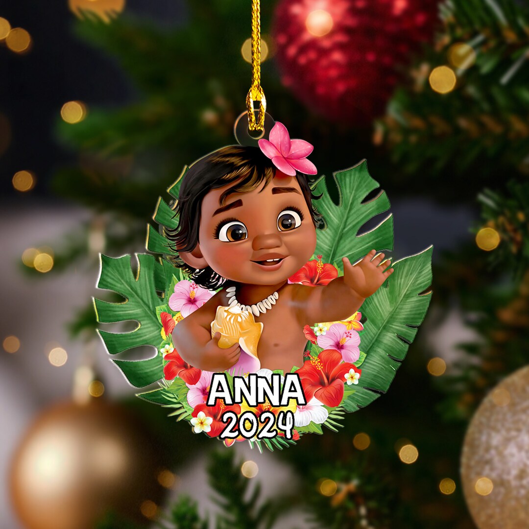 Custom Name Moana Ornament, Christmas 2024 Ornament, Disney Christmas ...