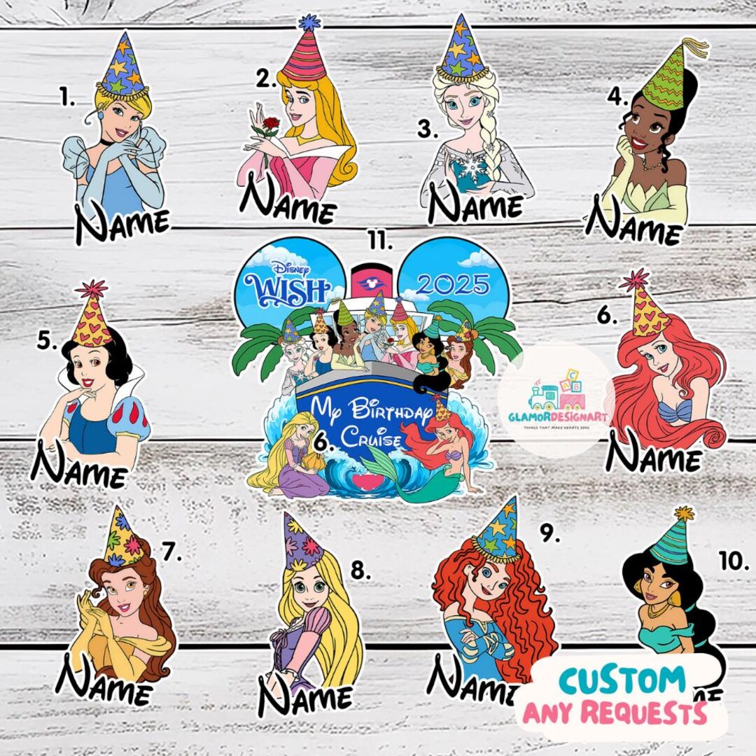 Personalized Disney Princess Birthday Cruise Magnet Princess Happy ...