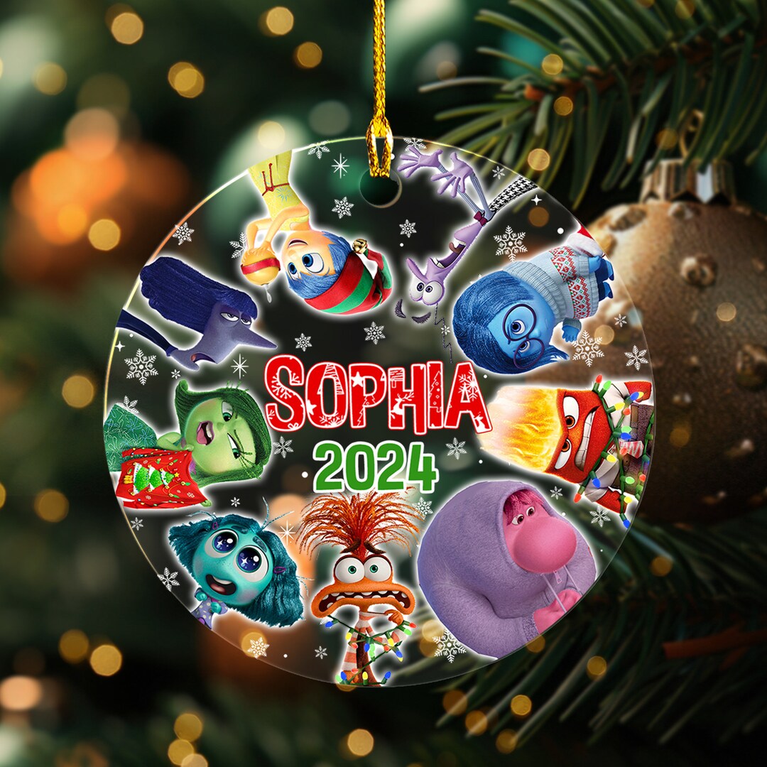 Personalized Inside Out Ornament, Disney Inside Out 2 Movie Characters ...