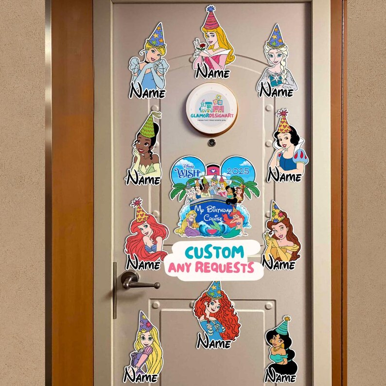 Personalized Disney Princess Birthday Cruise Magnet Princess Happy ...