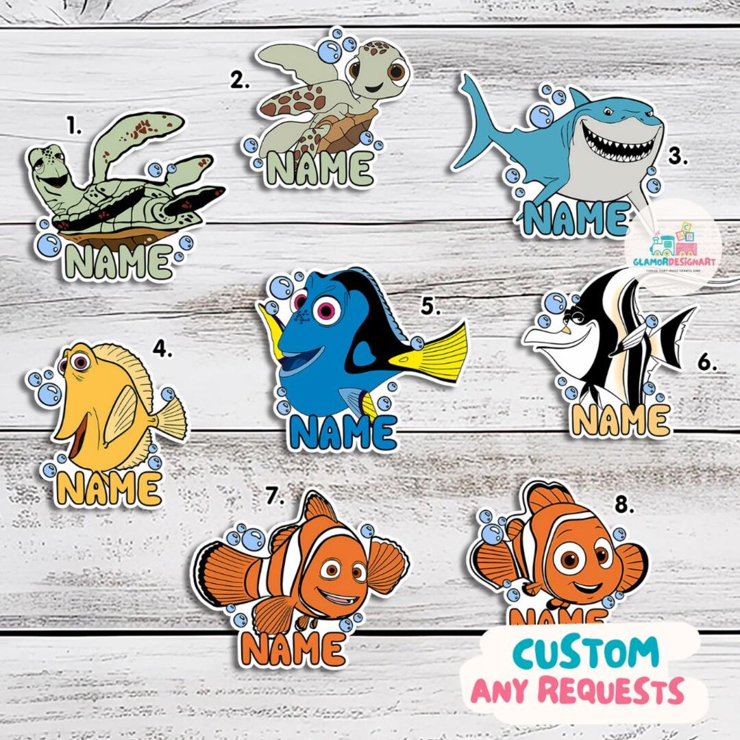 All Characters Finding Nemo Dory Magnet, Marlin Squirt Bruce Crush Jacques Disney Cruise Magnet ...