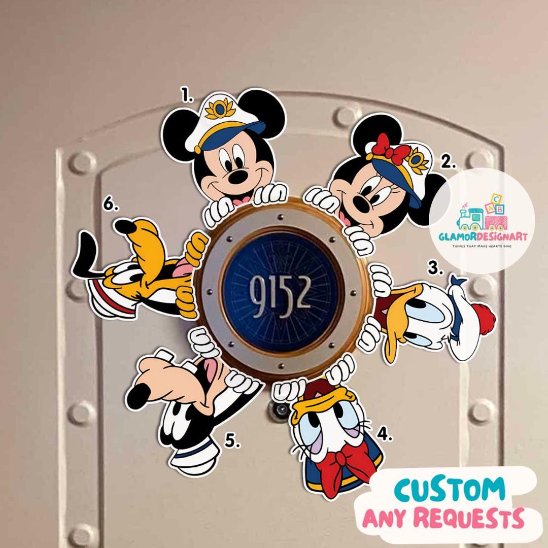 Personalized Captain Mickey & Sailor Friends Magnets, Cruise Door ...