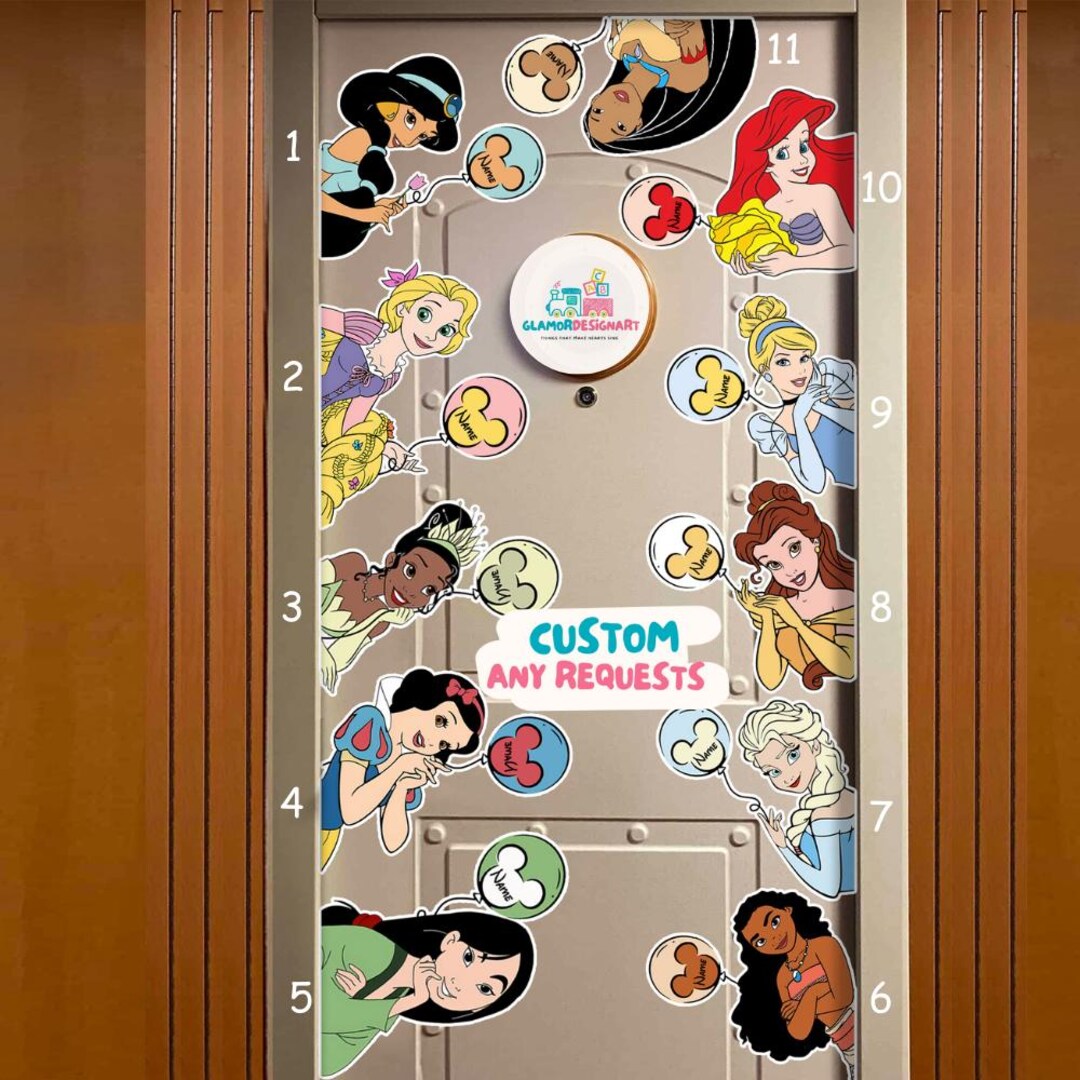 Personalized Disney Princess Magnet, Princess Magnet Elsa Anna Belle ...