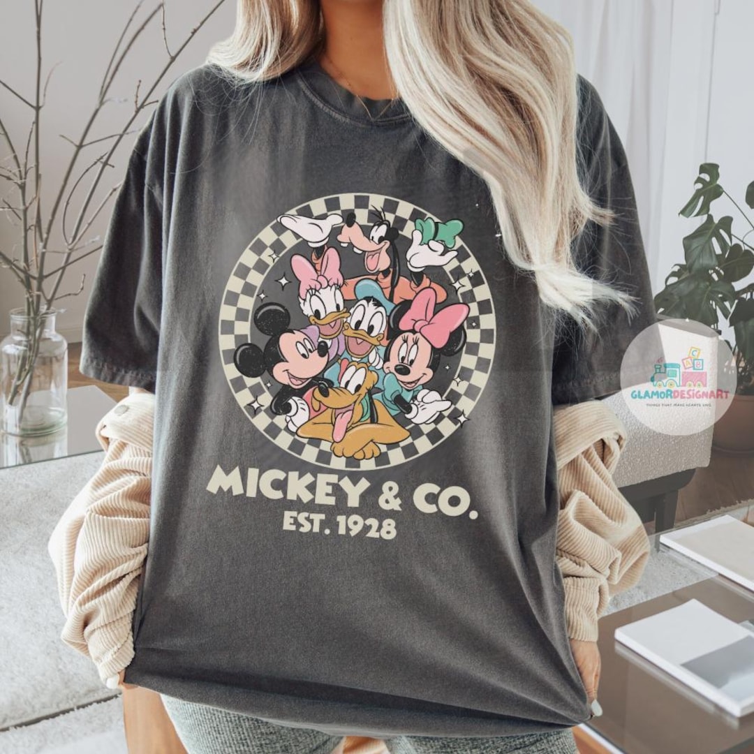 Disney Checkered Shirt, Mickey and Co 1928 Shirt, Checkered Mickey ...