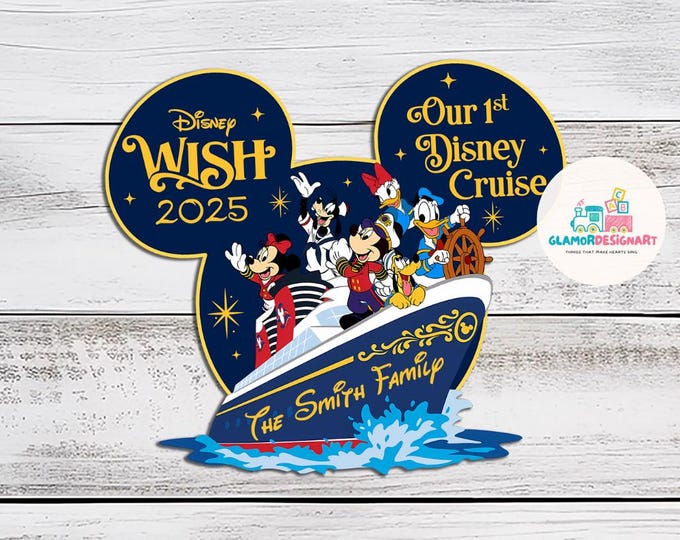 Our 1st Disney Cruise Ship Name Tag Family Magnet - Personalized Disney ...