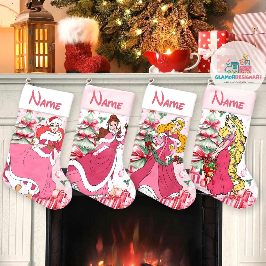 Disney Princess Christmas Stocking, Cartoon Movie Christmas Stockings ...