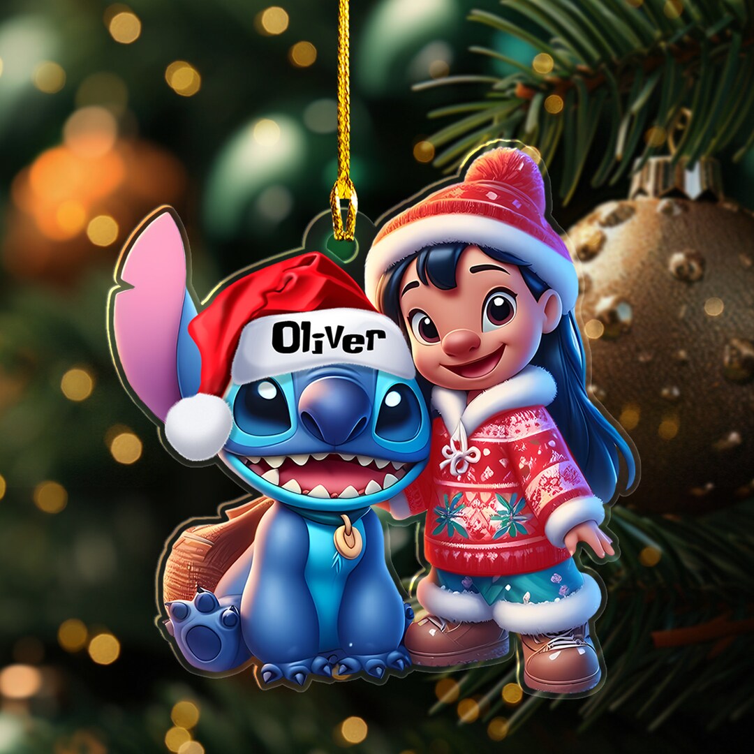 Personalized Disney Stitch Christmas Ornament, Lilo Stitch Ornament ...