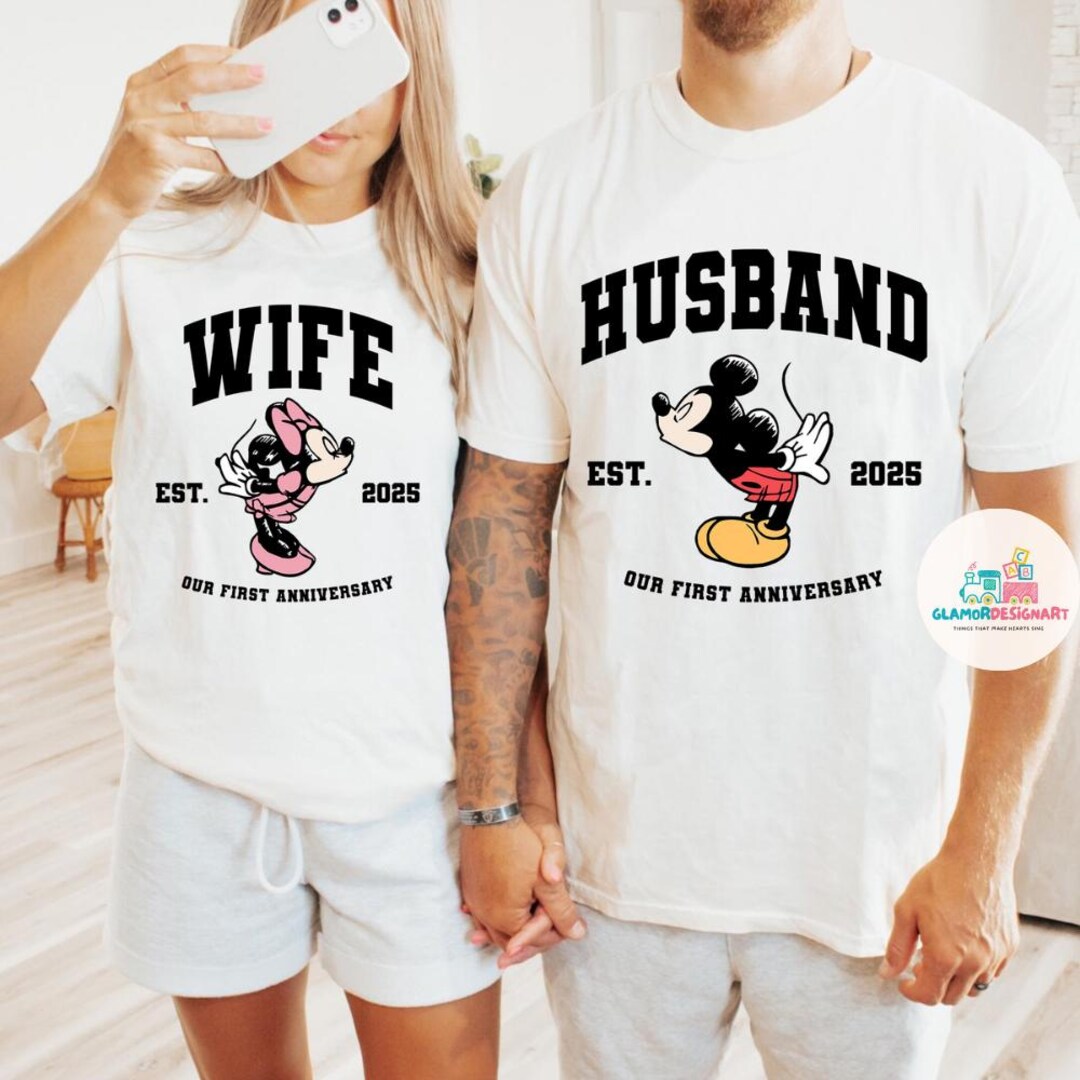 Custom Disney Anniversary Shirts Matching Couple Disneyworld Tee, Wife ...