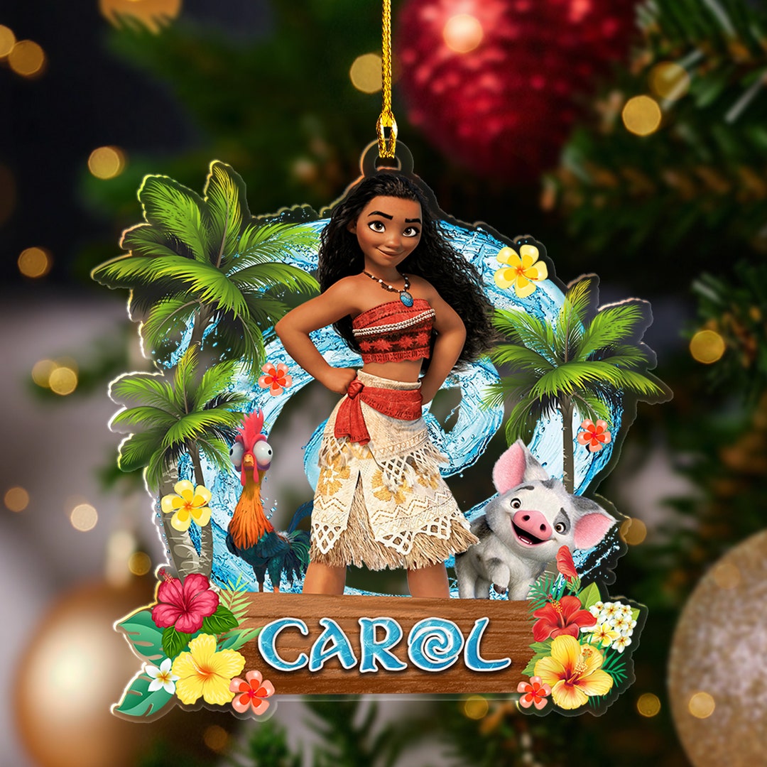 Moana Christmas Ornament, Disney Princess Moana Ornament, Personalized ...