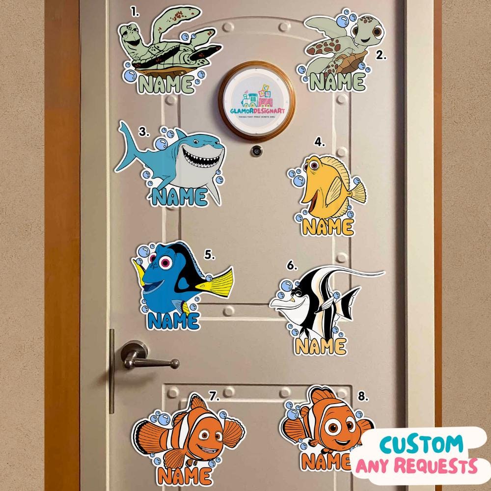All Characters Finding Nemo Dory Magnet, Marlin Squirt Bruce Crush ...