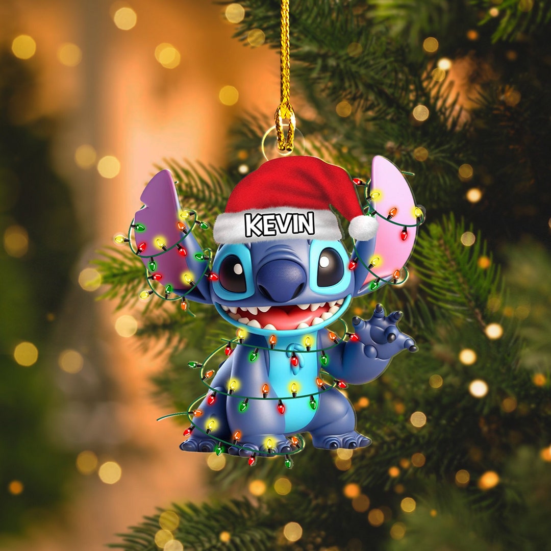 Personalized Disney Stitch Christmas Ornament, Lilo Stitch Ornament ...