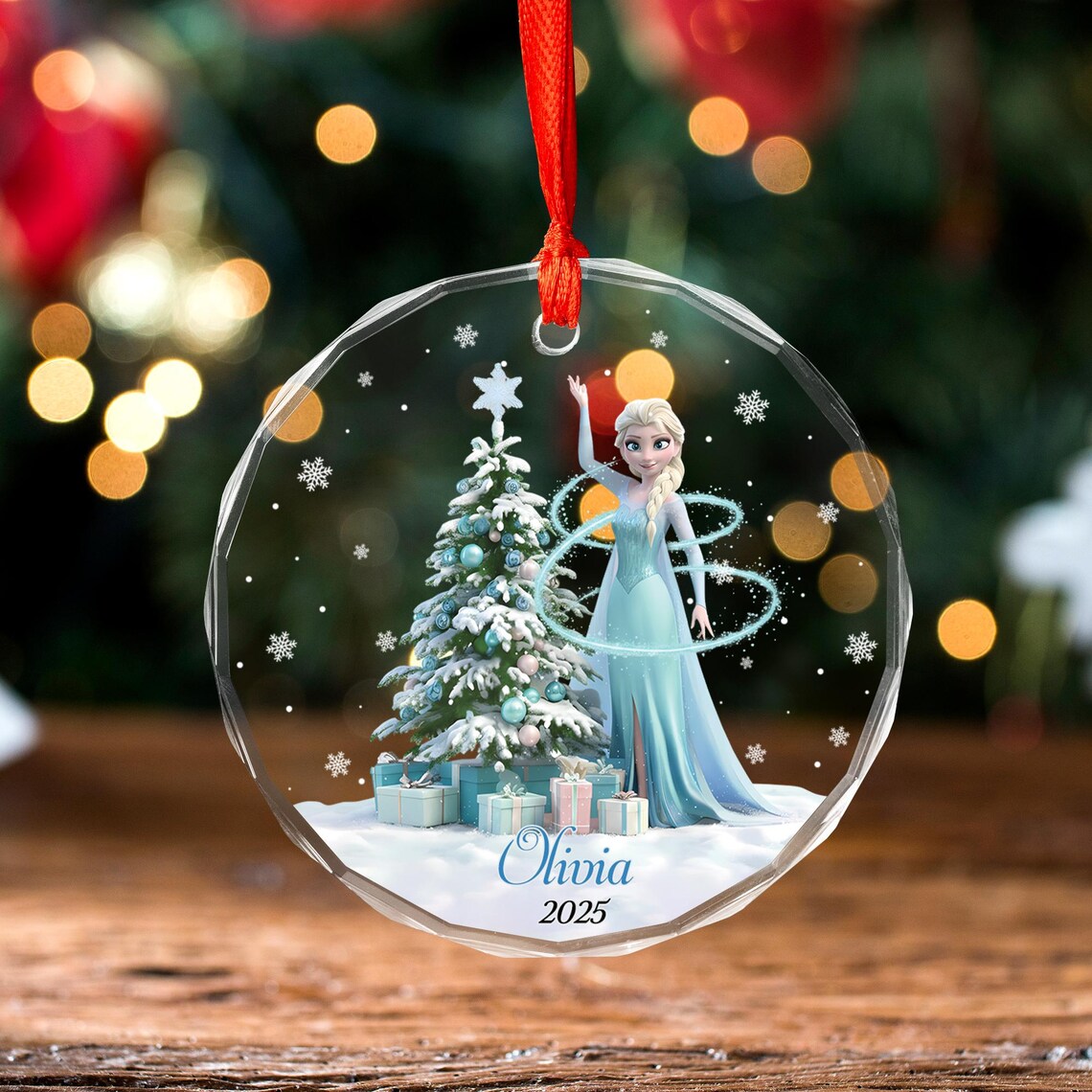 Personalized Frozen Elsa Ornament, Custom Disney Princess Christmas ...
