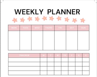 Pretty in Pink Weekly/daily Planner, Printable, Pink, Planner Template ...