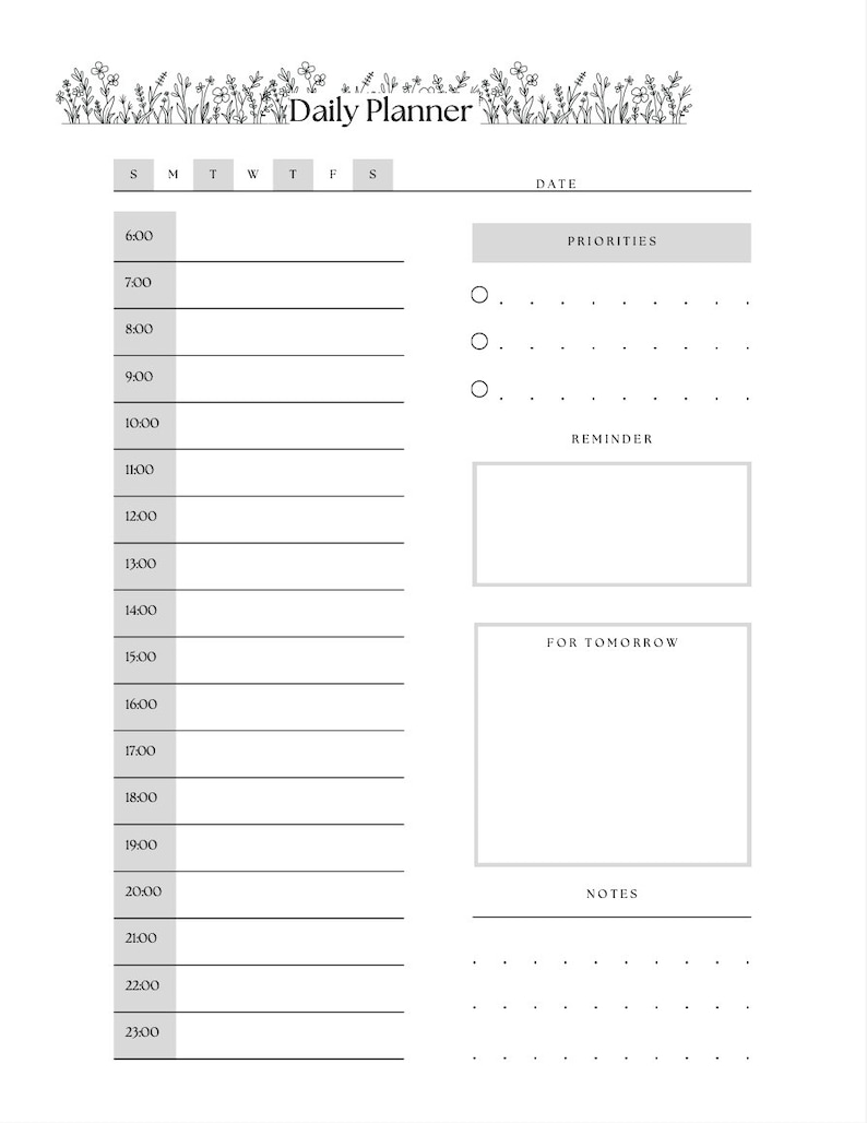 Black and White Aesthetic Daily Planner - Etsy