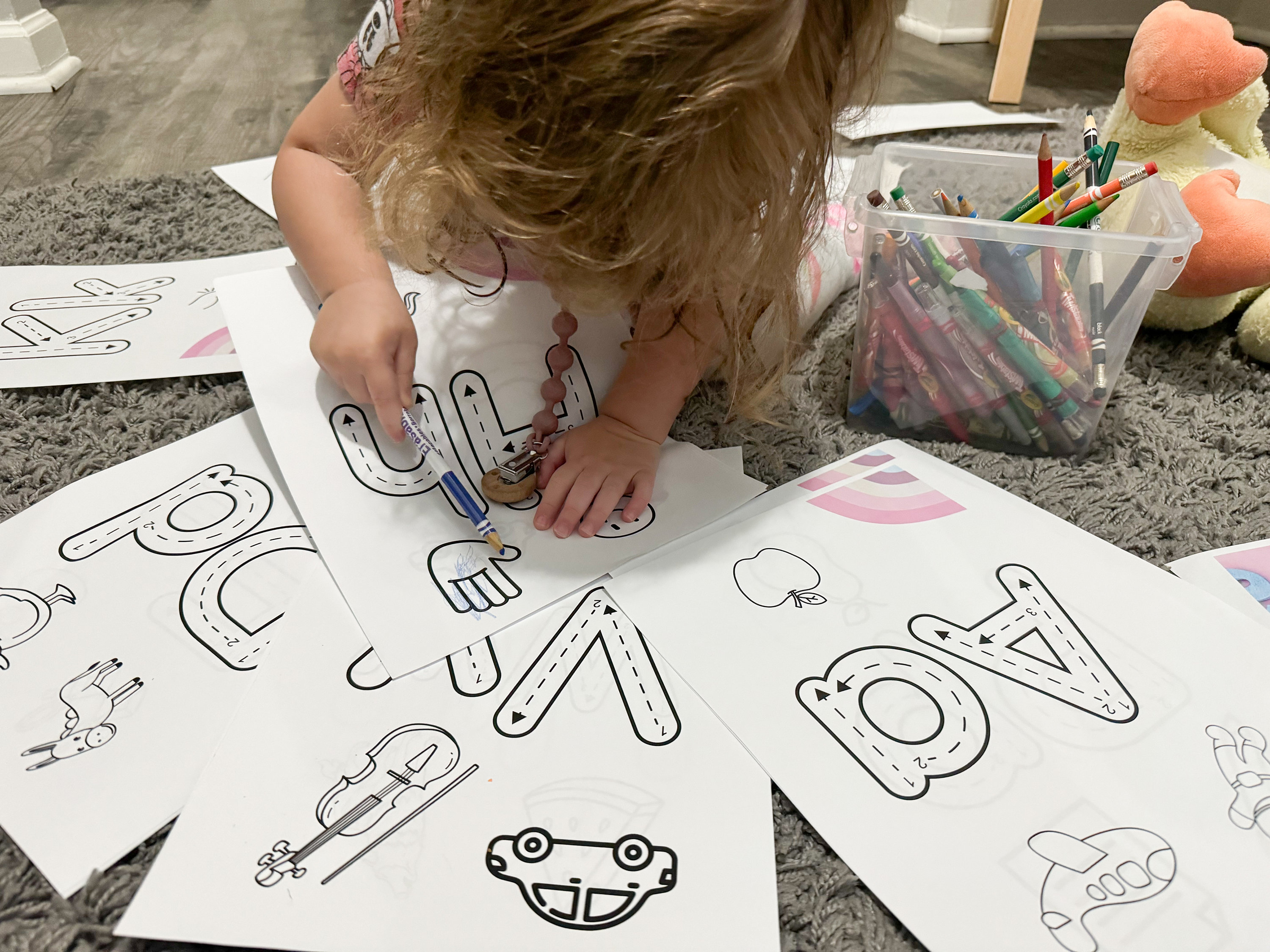 Alphabet Coloring Pages for Toddlers, ABC Coloring Book, Preschool ...