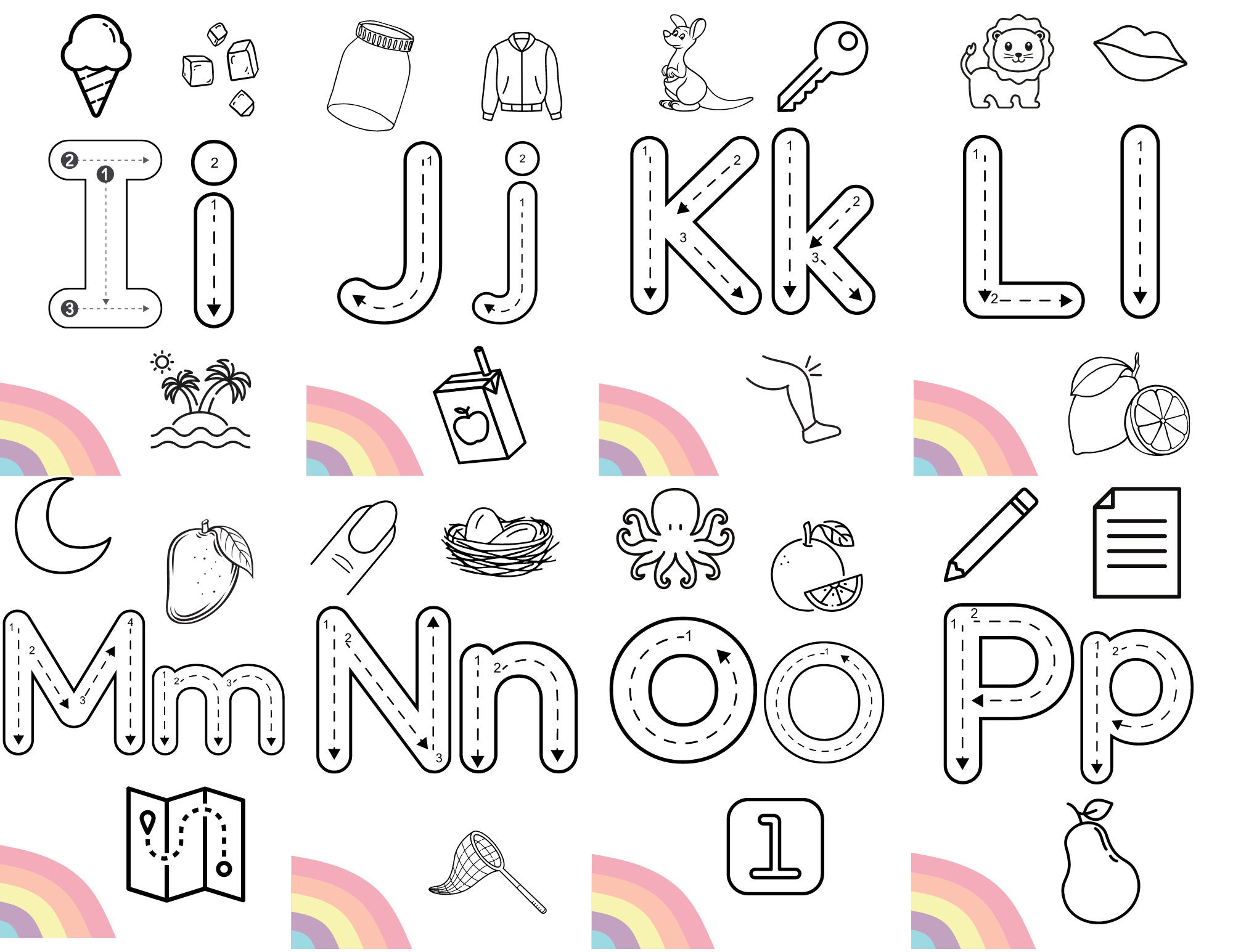Alphabet Coloring Pages for Toddlers, ABC Coloring Book, Preschool ...