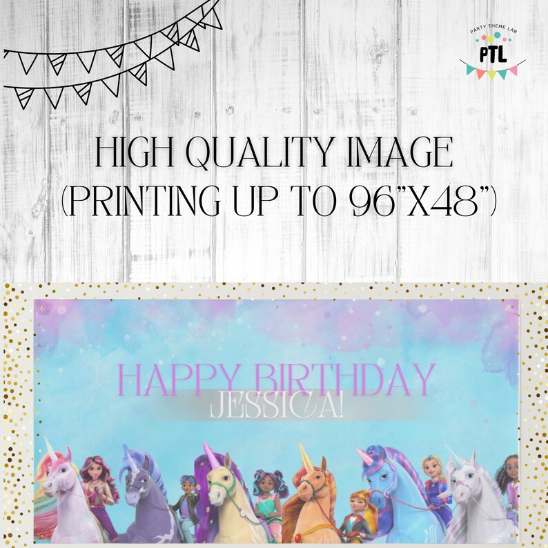 UNICORN ACADEMY Birthday Banner | Unicorn Academy Personalized Birthday ...