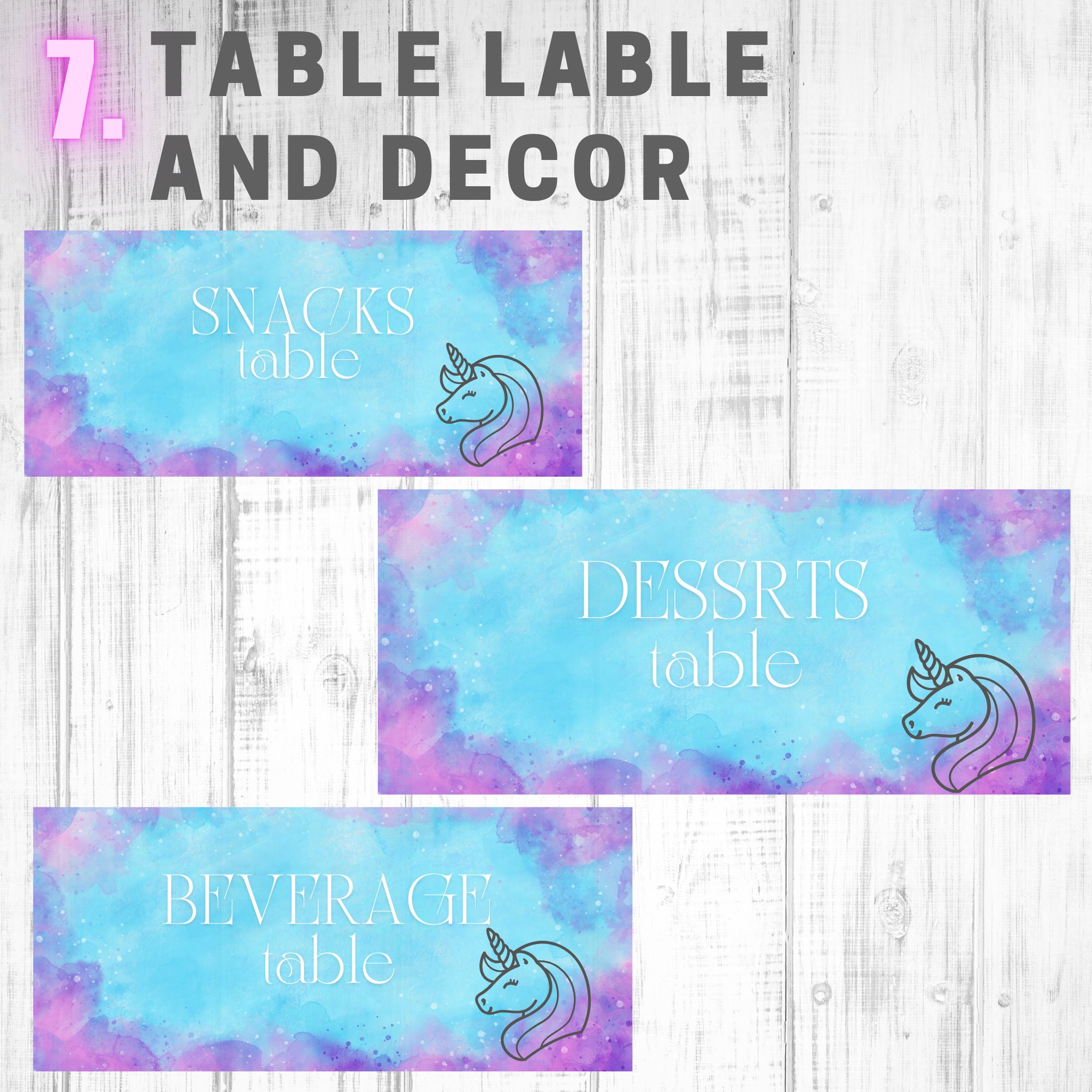 Unicorn Academy Birthday Party Kit DIGITAL Unicorn Academy Party Bundle ...