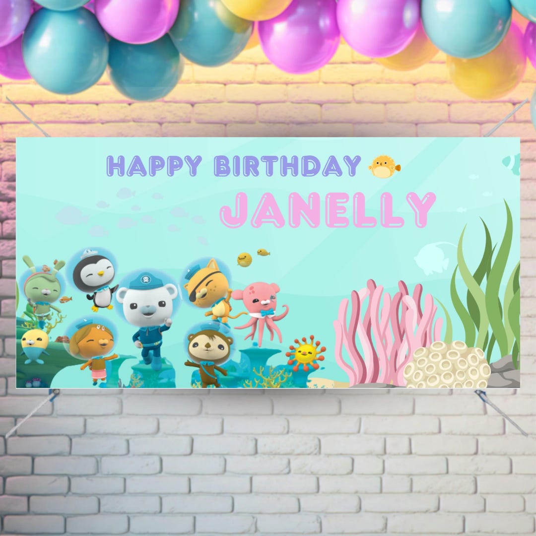 Octonauts Birthday Banner | Octonauts Personalized Birthday Wall Sign ...