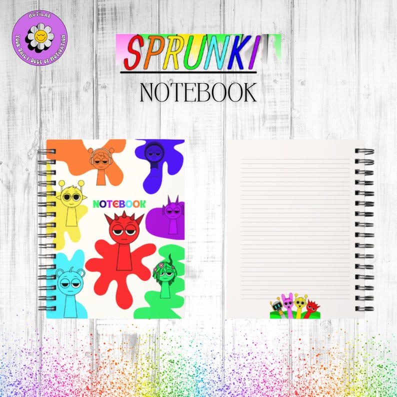 Editable Sprunki Digital Notebook | Printable Kids School Notebook ...