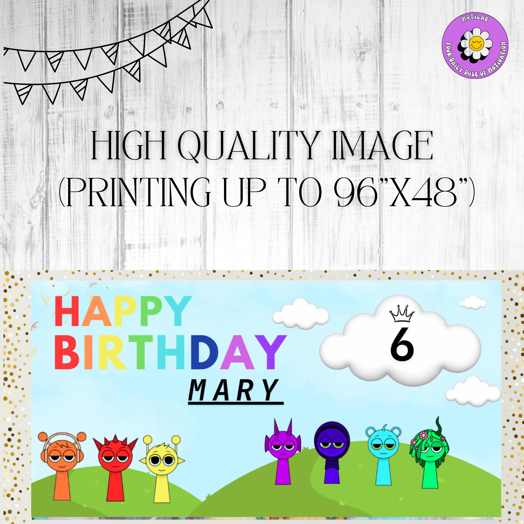 Sprunki Birthday Banner - Editable Digital Download | Printable Sprunki ...