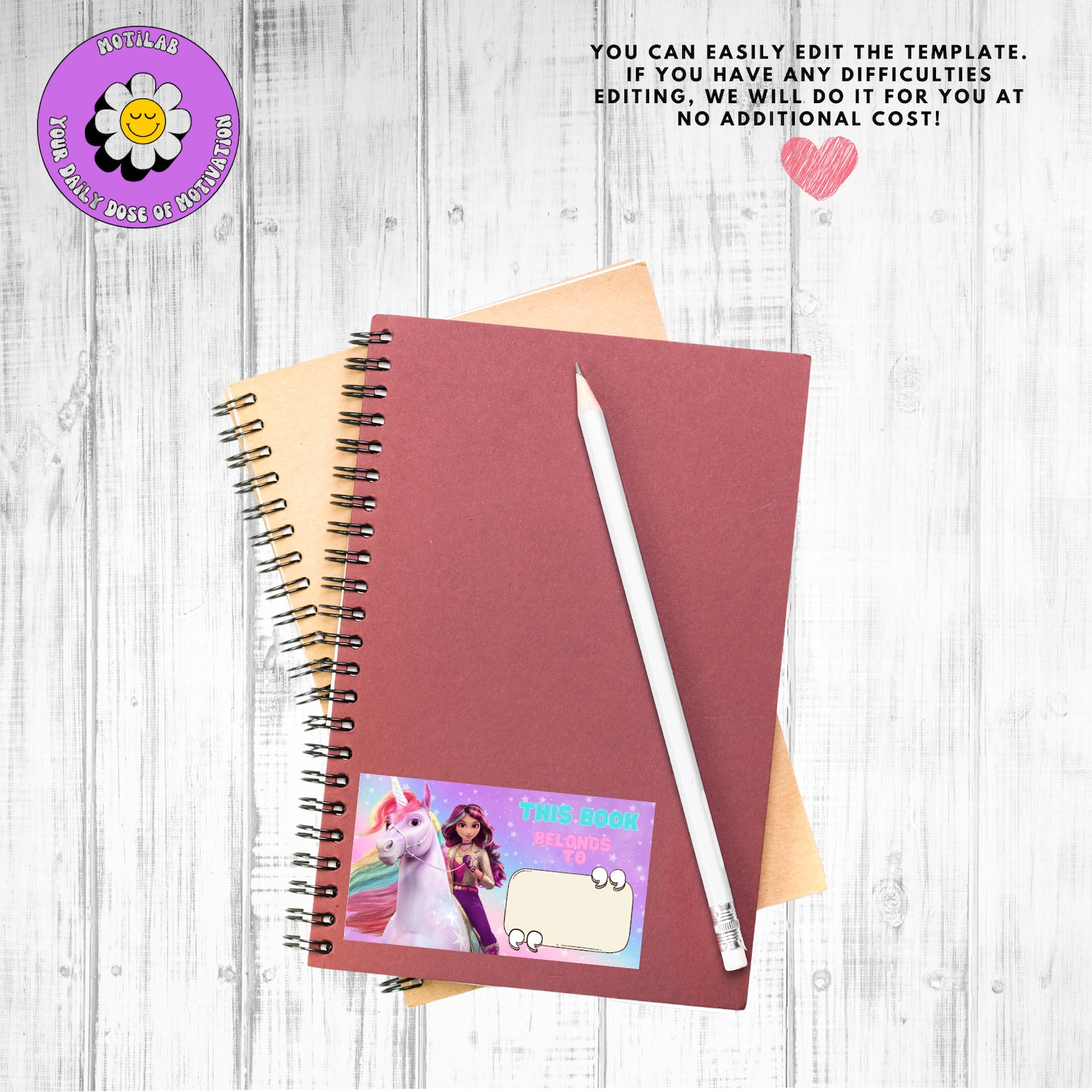 Editable UNICORN ACADEMY Notebook Labels - Personalized Printable ...