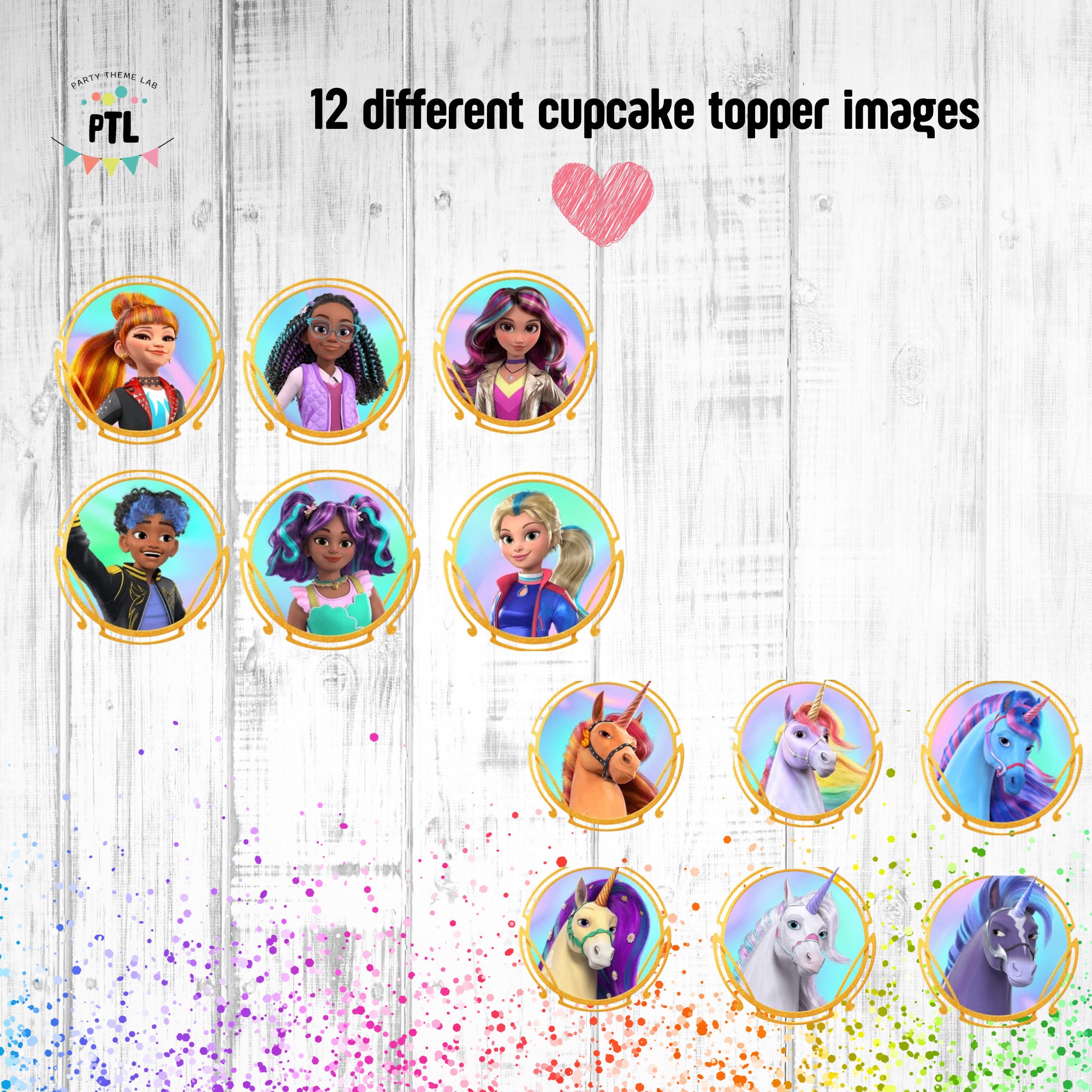 UNICORN ACADEMY Cupcake Toppers | Unicorn Academy Birthday Cake Topper ...