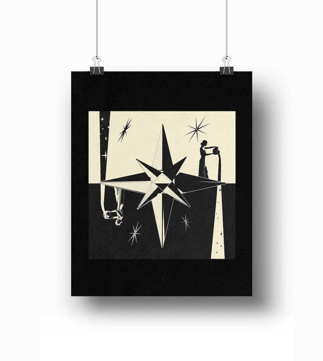 The Star Tarot Art Print - Ethereal Star and Figures – Surrealist ...