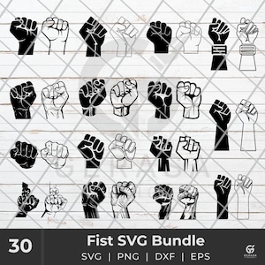 Raised Fist SVG Bundle, Clipart Vector Silhouette (digital Files) - Etsy