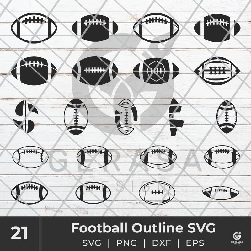Football Outline Svg - Etsy
