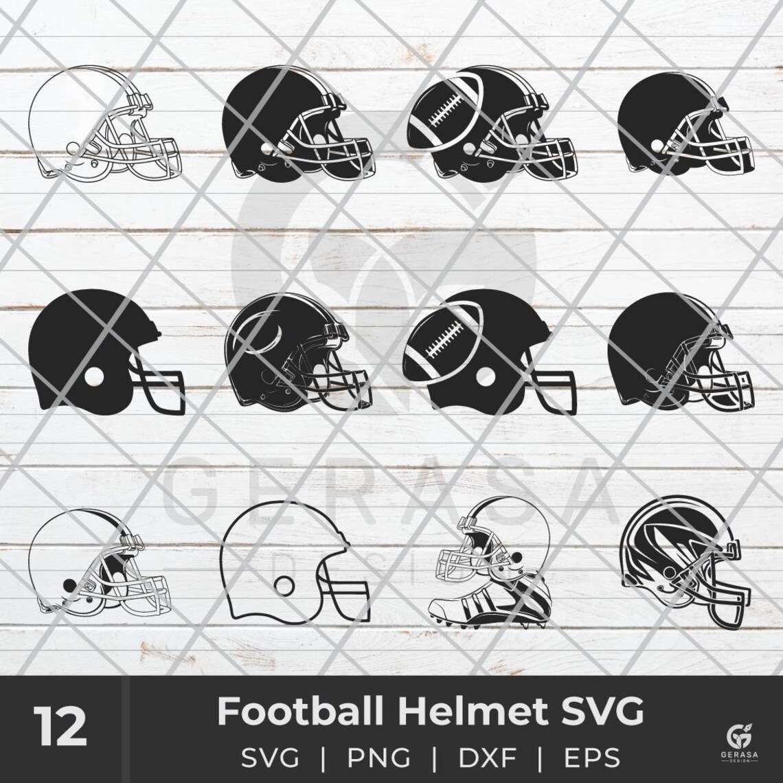 Football Helmet SVG Bundle: American Football Cut Files (digital ...