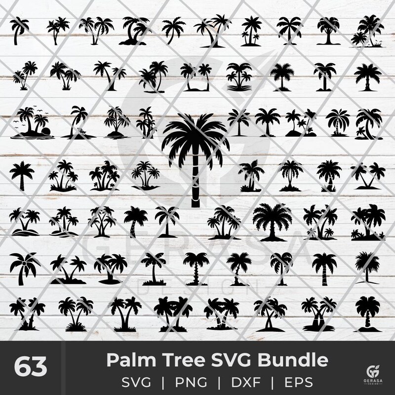Palm Tree Svg - Etsy
