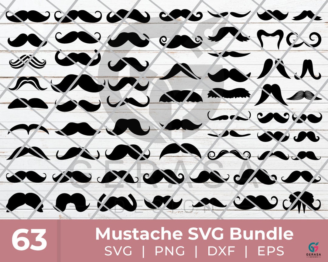 Mustache SVG Bundle, Mustaches SVG, Mustache Clipart, Cut Files ...