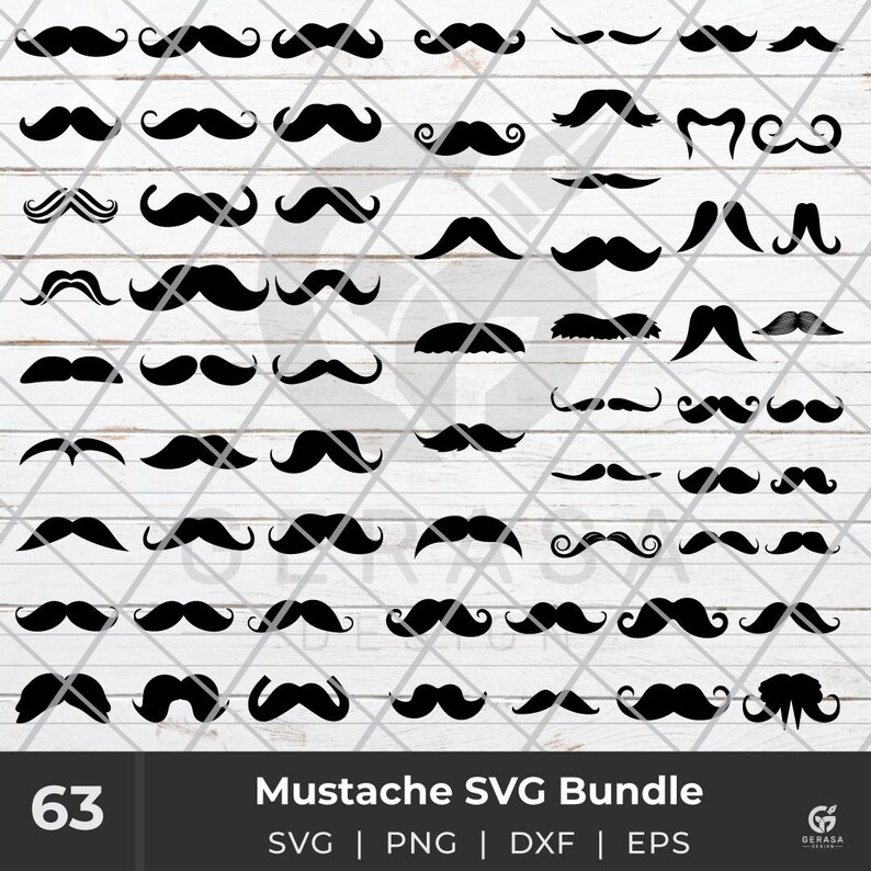Mustache SVG Bundle, Mustaches SVG, Mustache Clipart, Cut Files ...