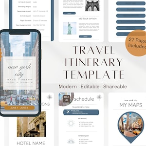 New York City Travel Itinerary Template: 27-page Canva Planner (digital ...