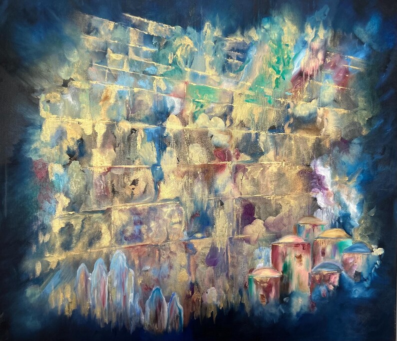 Kotel Art Print: Abstract Jewish Painting, Jerusalem Western Wall ...