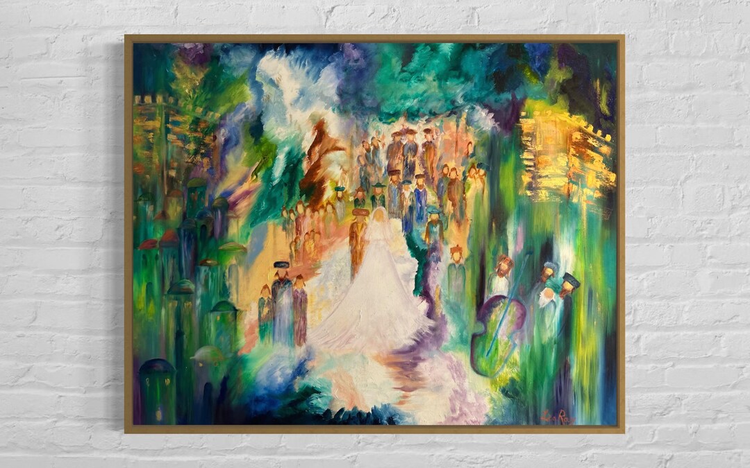 Jewish Wedding Chuppah Judaica Abstract Wall Art Jewish Painting Canvas ...